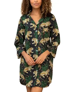 PRINTFRESH Bagheera Cotton Sleepshirt - Ink