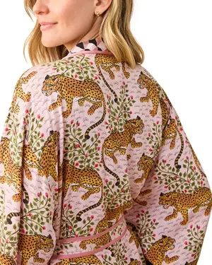 PRINTFRESH Bagheera Satin Wrap Robe