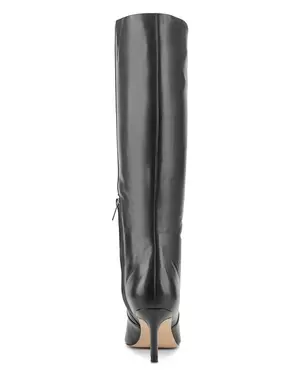 MARC FISHER LTD. Callena Leather Knee High Boots - Black Leather