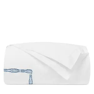 SFERRA X Scalamandre Cobblestones Embroidered Duvet Cover, Twin - White/sea