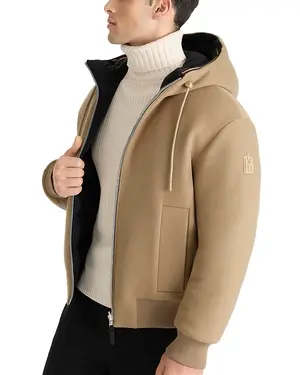 Mackage Niko Reversible Hooded Wool Jacket - Light Camel-black
