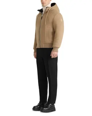 Mackage Niko Reversible Hooded Wool Jacket - Light Camel-black
