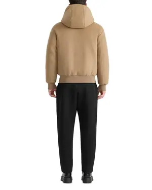 Mackage Niko Reversible Hooded Wool Jacket - Light Camel-black
