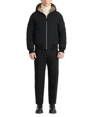 Mackage Niko Reversible Hooded Wool Jacket - Light Camel-black