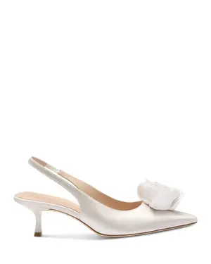 STUART WEITZMAN Paloma 50 Satin Slingback Pumps
