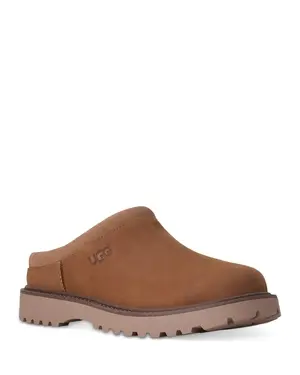 UGG Birch Clog Ii Nubuck & Suede Waterproof Mules - Chestnut