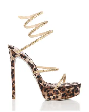 Rene Caovilla Cleo Animalier Platform Sandals