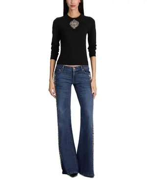 Alice + Olivia Porla Wool Stretch Collared Sweater