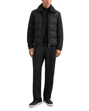 REISS Maximus Quilted Faux Shearling Collar Jacket