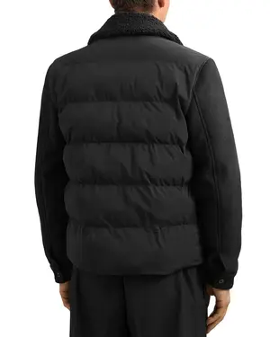 REISS Maximus Quilted Faux Shearling Collar Jacket