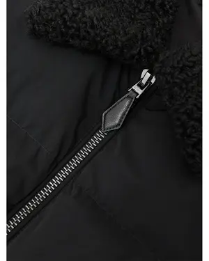 REISS Maximus Quilted Faux Shearling Collar Jacket
