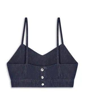 Emporio Armani Strappy Denim Crop Top