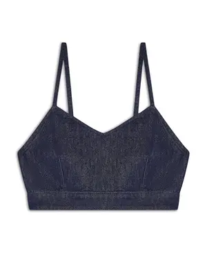 Emporio Armani Strappy Denim Crop Top