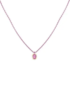 Meira T Plated & Pink Rhodium-plated Silver Pink Sapphire & Diamond Pendant Necklace, 16-18 - Gold