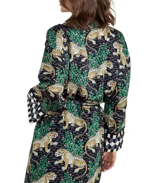 PRINTFRESH Bagheera Satin Robe