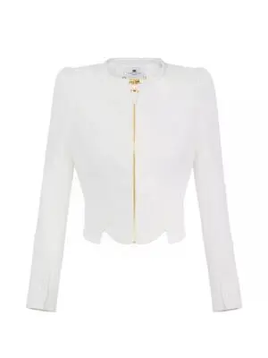 Elisabetta Franchi Jacket In Double Layer Crêpe And Satin Fabrics - White