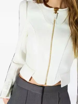 Elisabetta Franchi Jacket In Double Layer Crêpe And Satin Fabrics