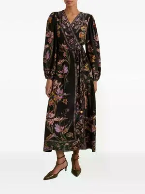 MARIE OLIVER Everette Floral-print Wrap Midi Dress