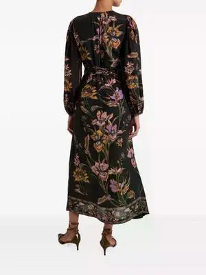 MARIE OLIVER Everette Floral-print Wrap Midi Dress