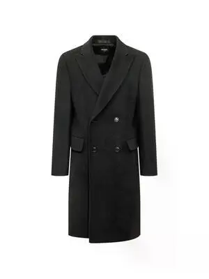 BOSS Double-breasted Peak-lapels Coat - Black