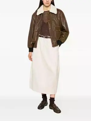 DUNST Shearling-collar Leather Jacket