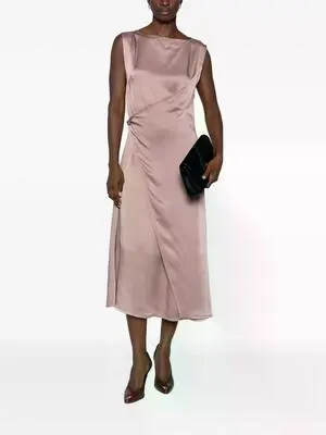 LANVIN Sleeveless Wrap-effect Midi Dress