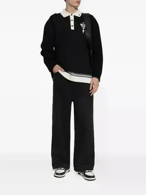 Amiri Logo-embroidered Polo Shirt - Black