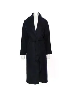TWINSET Belted Shawl-collar Coat - Blue