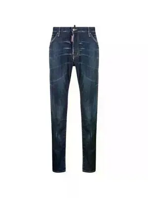 Dsquared2 Faded-effect Whiskered Jeans - Blue