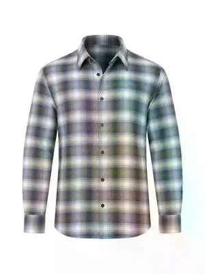 Armani Exchange Check-pattern Button-up Shirt - Blue