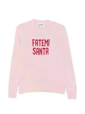 MC2 SAINT BARTH Slogan-intarsia Sweater - Pink