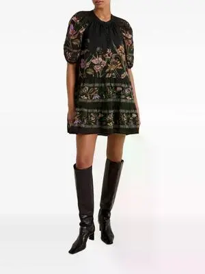 MARIE OLIVER Sylvie Floral-print Ramie Mini Dress