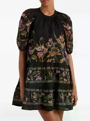 MARIE OLIVER Sylvie Floral-print Ramie Mini Dress
