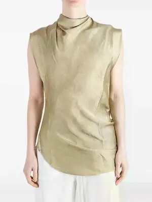 CORTANA Ocaso Asymmetric Draped Top