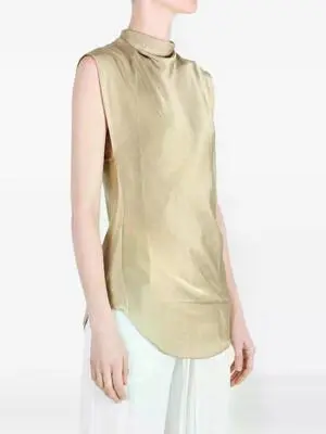CORTANA Ocaso Asymmetric Draped Top