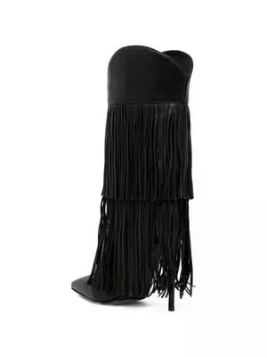 LE SILLA Andy Fringed Boots - Black