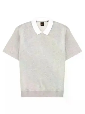 BOSS Logo-embroidered Contrast-collar Polo Shirt