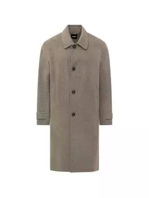 BOSS Relaxed-fit Coat In A Wool Blend - Brown