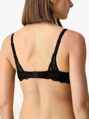 Chantelle Illusion Embroidered Lace-trim Bra - Black