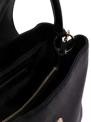 Moschino Logo-plaque Pebbled Tote Bag