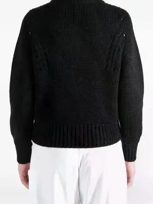 COMME DES GARÇONS TAO Ruffle-trimmed Chunky-knit Cardigan