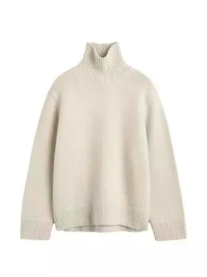 TOTEME Mock-neck Ribbed-trim Sweater - Neutrals