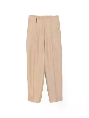 Peserico Pleated-detail Turn-up Trousers - Neutrals