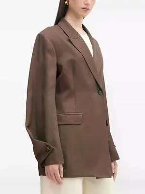 HAVEONE Single-breasted Puff-sleeve Blazer