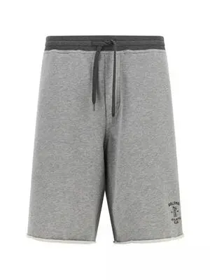 Brunello Cucinelli Cotton French Terry Bermuda Shorts With Embroidery - Grey