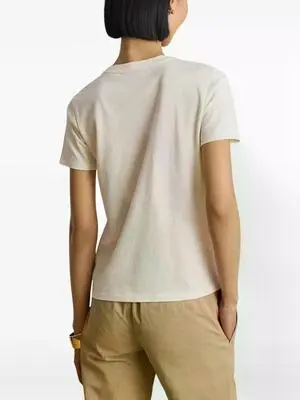Ralph Lauren Logo-embroidered T-shirt - Neutrals