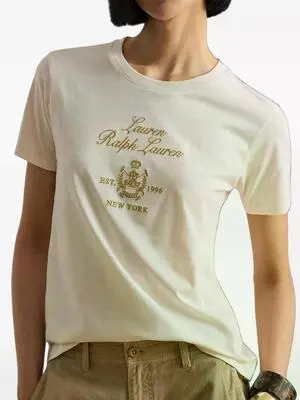 Ralph Lauren Logo-embroidered T-shirt - Neutrals