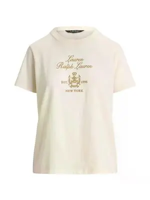 Ralph Lauren Logo-embroidered T-shirt - Neutrals