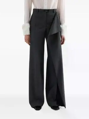 JIL SANDER Fil-à-fil Wool Trousers - Grey