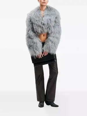 OW Celia Cropped Fur Jacket - Grey